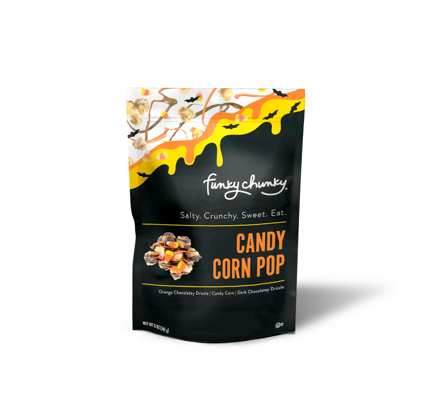 Candy Corn Pop Caramel Corn from Funky Chunky with Candy Corn Popcorn