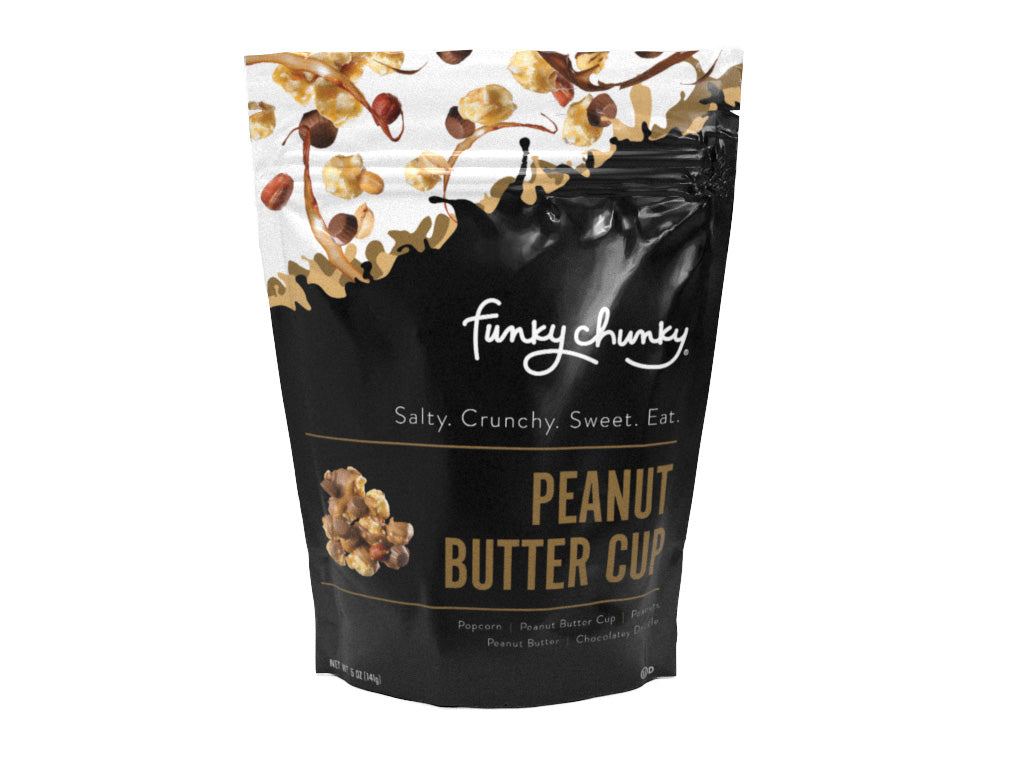 Funky Chunky Gourmet Popcorn Snacks - Peanut Butter Cup Flavor | Large ...