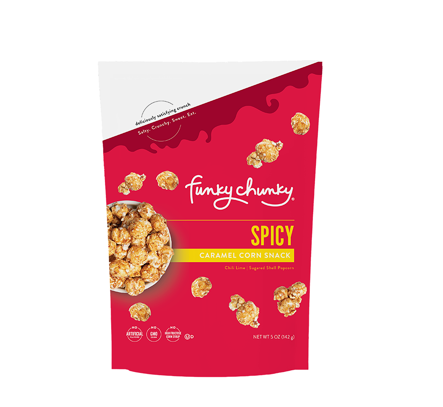 Spicy Caramel Corn 5 OZ Snacking Sized Bag – Funky Chunky